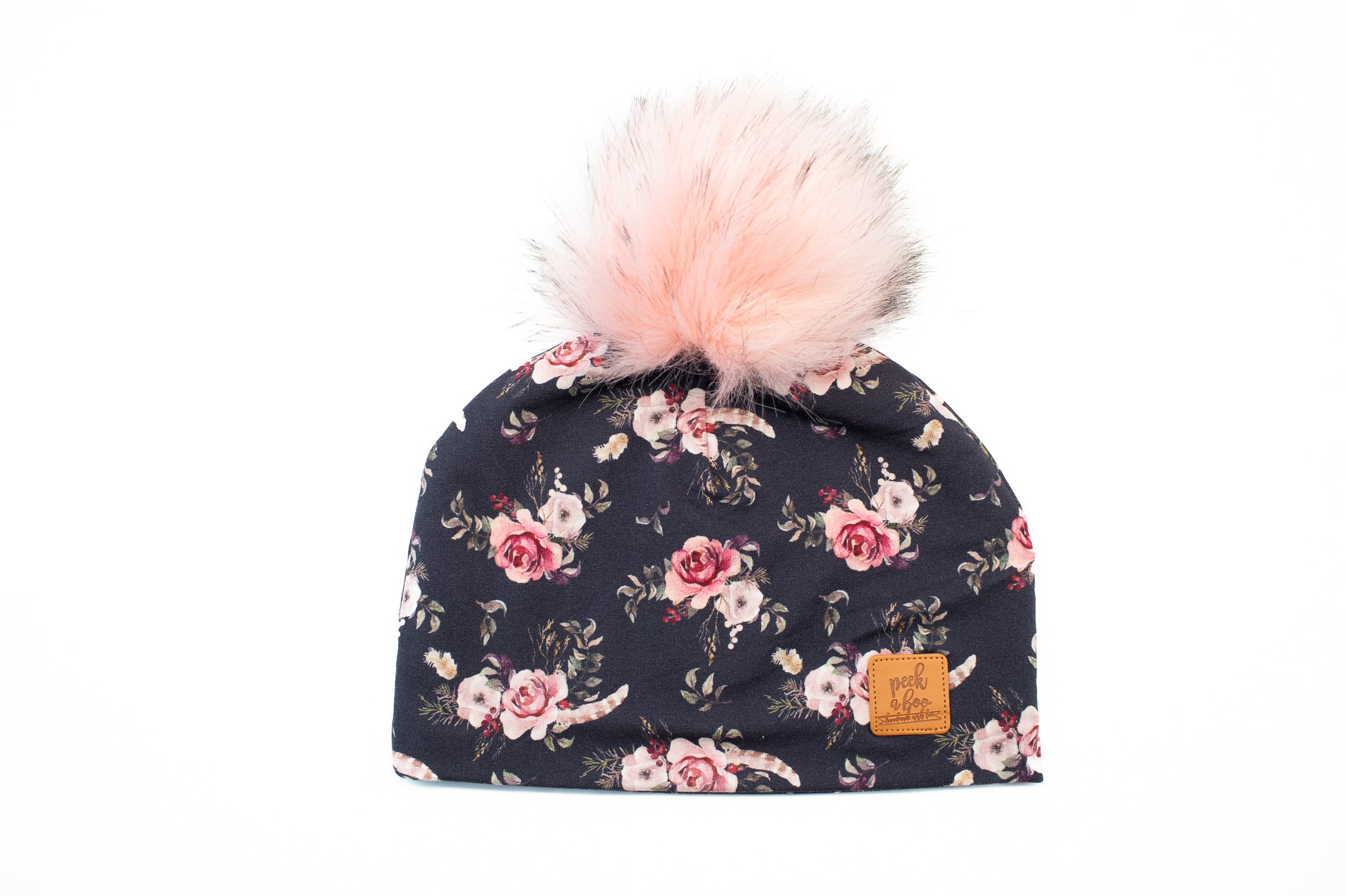 3 Season Toque Boho pink floral – Peek-a-Boo mini creation